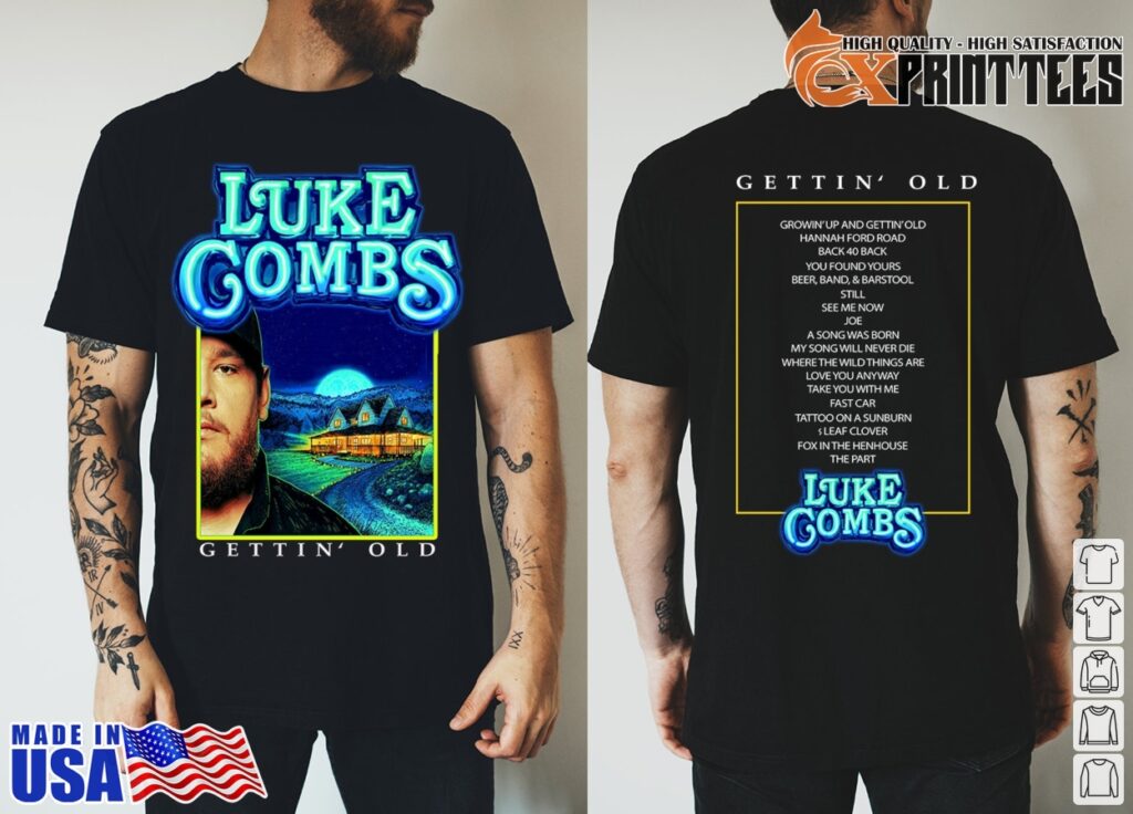 Luke Combs Growing Up And Gettin Old Album Cover Shirt | Fox Print Tees