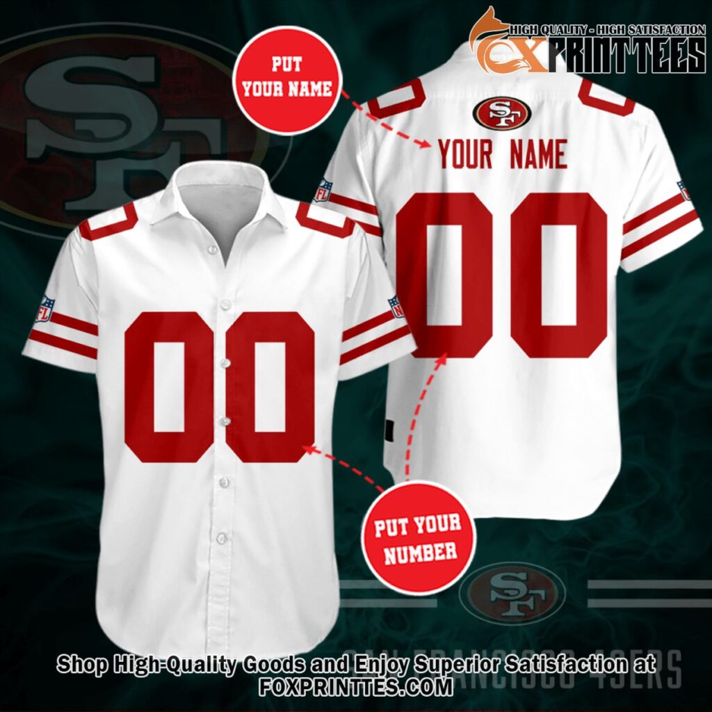 49ers San Francisco Football White Customize Jersey, Ice Hockey Coach ...