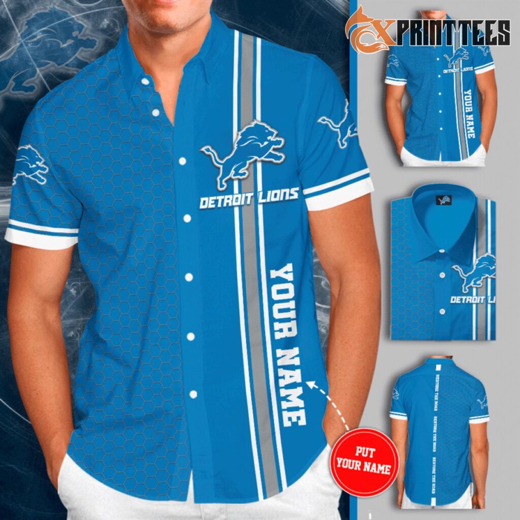 Logo Detroit Lions Custom Tropical Beach Aloha Shirt, Cool Gifts For ...