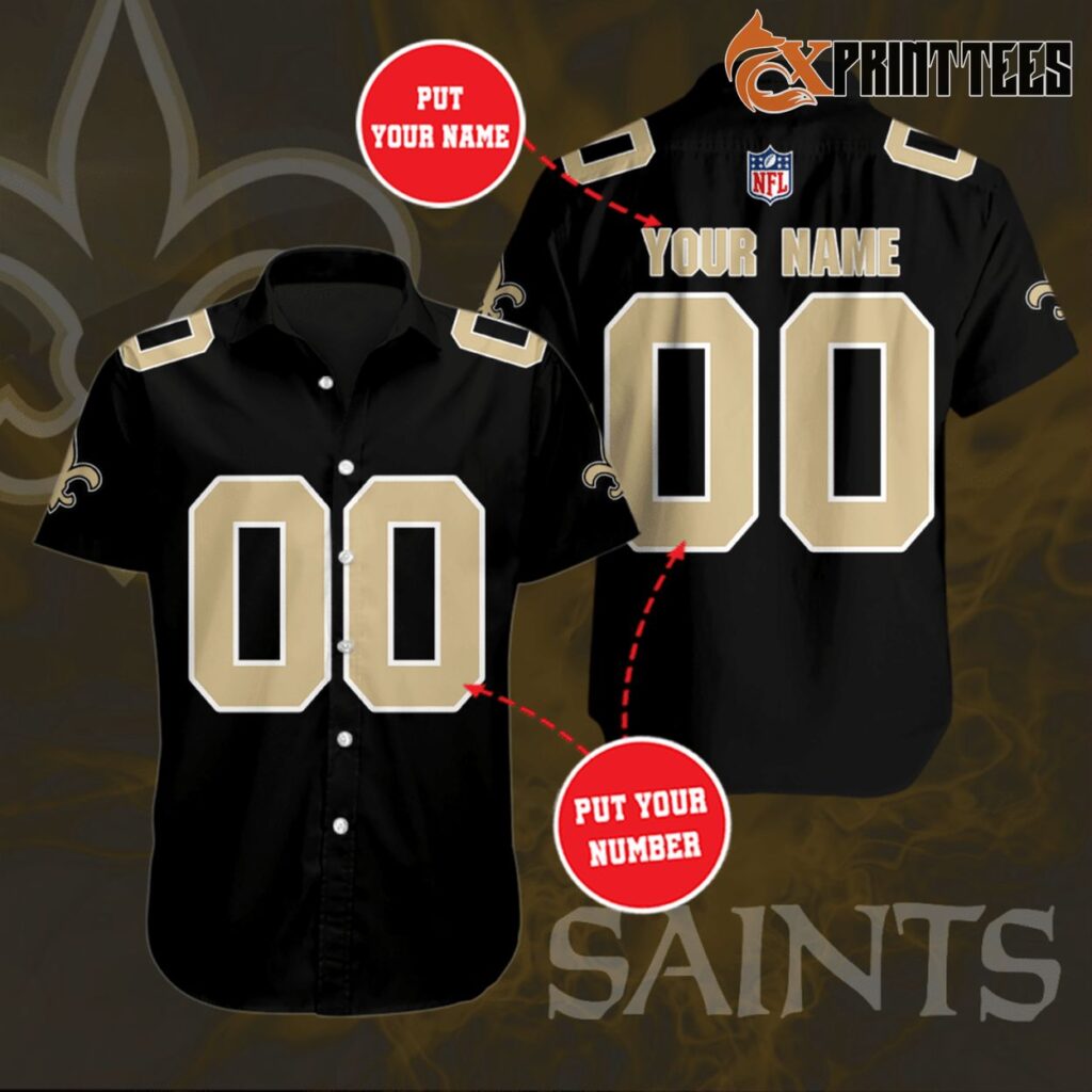 New Orleans Saints NFL Logos Custom Gold Sand Hawaiian Shirt, Cool Gift ...