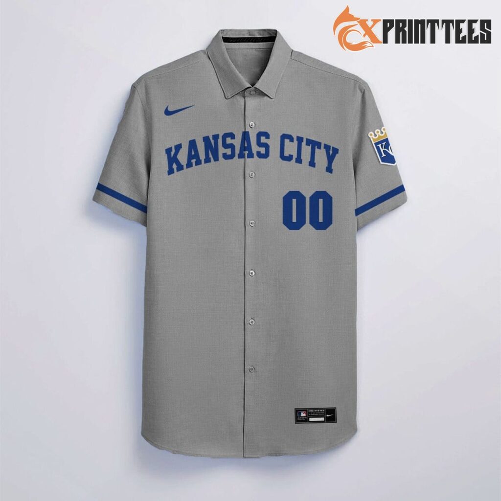 MLB KC City Baseball Gray Custom Hawaii Shirt