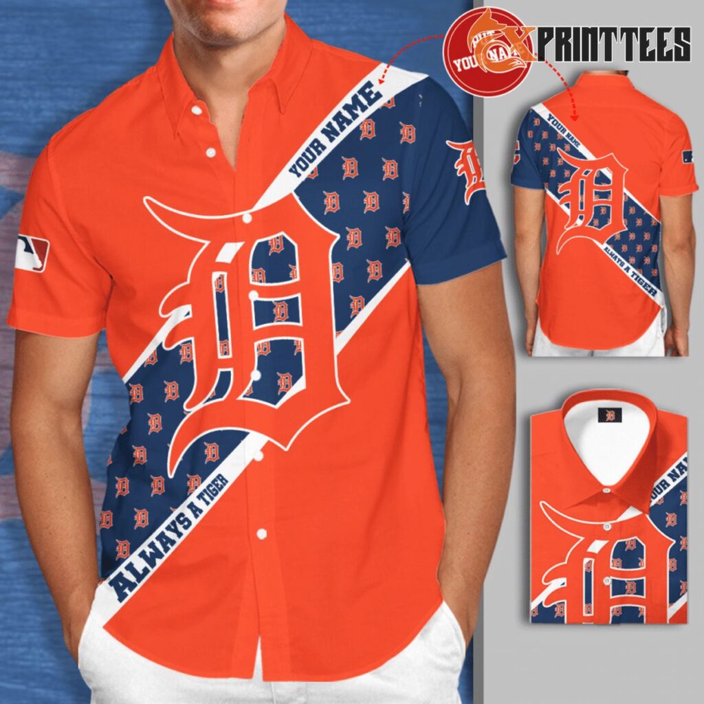 Detroit Tigers Baseball Logo Custom Name Summer Shirt For Mens