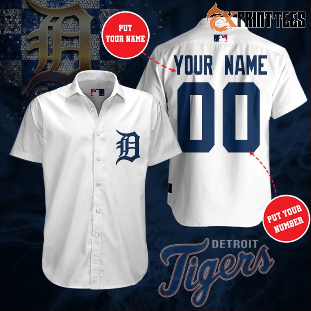 Detroit Tigers MLB Team Customize Professional White Shirt For Mens And ...