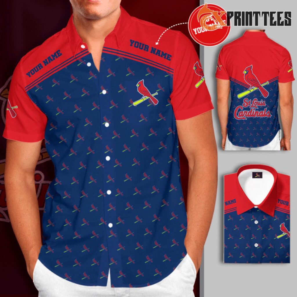 Cardinals MLB Big Logo Pattern Custom Shirt, Cool Gifts For Baseball ...
