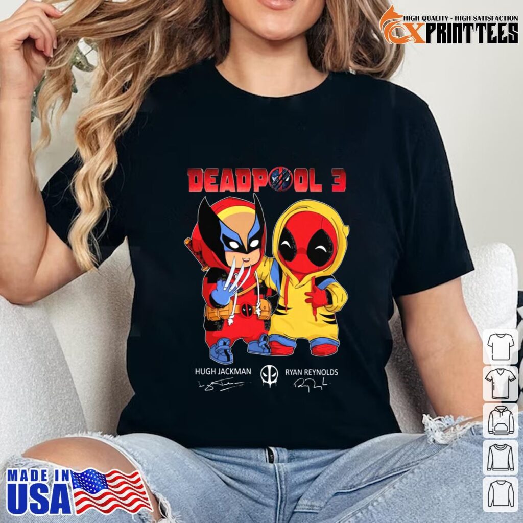 Deadpool 3 Funny Best Friend Hugh Jackman And Ryan Reynolds Signature T ...
