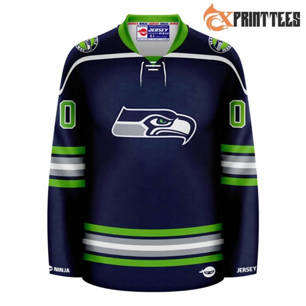 Seattle Seahawks NFL Customize Hockey Jersey, Gifts For Football Fans ...