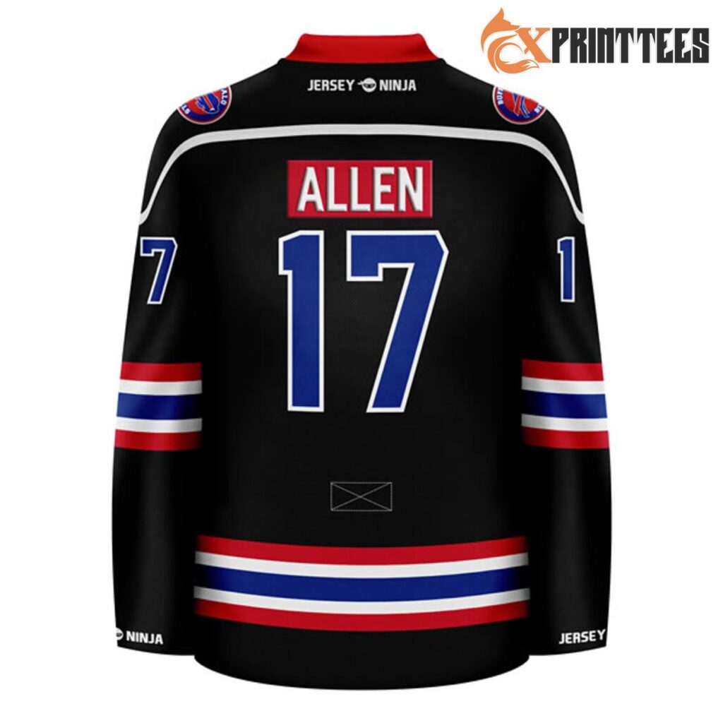 Buffalo BIlls Josh Allen Black Crossover Hockey Jersey, Gifts For ...