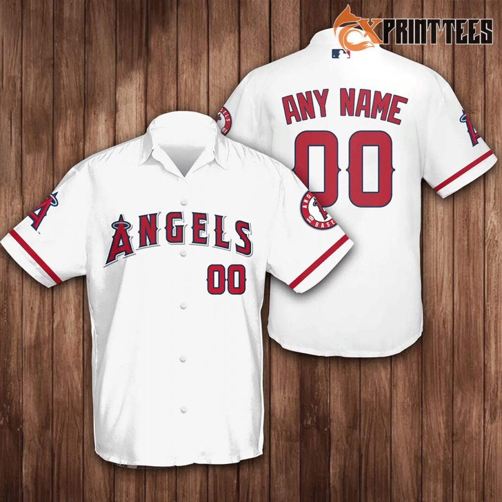 California Angels Team Customize White Summer Aloha Shirt, Gift Ideas ...
