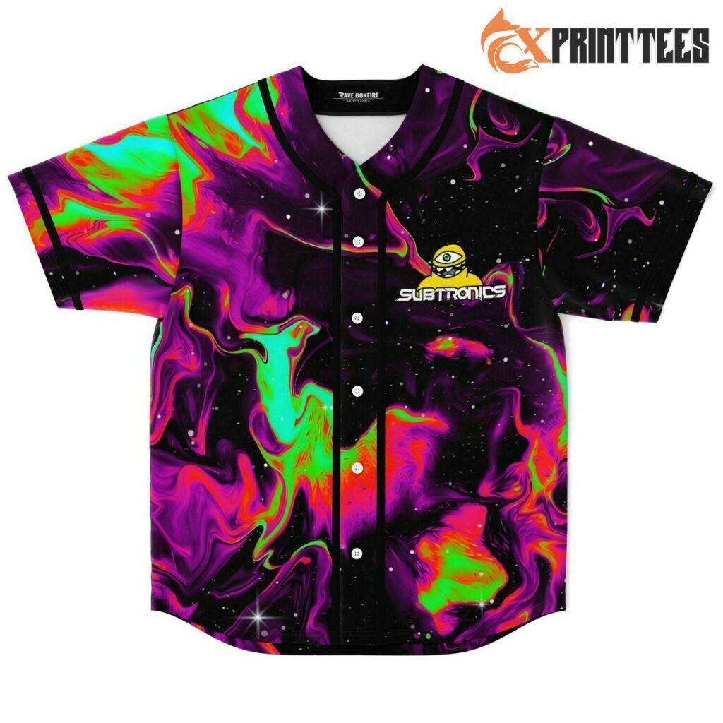 Subtronics EDM Weird Acid Psychedelic Baseball Jersey, Rave Jersey For ...