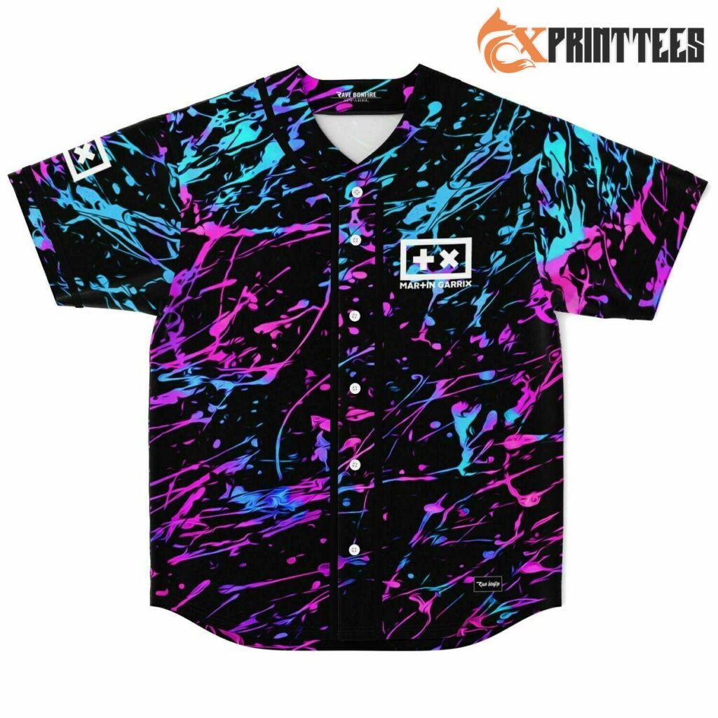 DJ Garrix Paint Splatter Baseball Jersey For EDM Festivals | Fox Print Tees