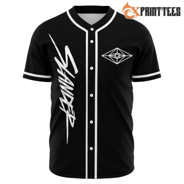 Slander Logo Black Baseball Jersey For EDM Festivals - High Quality ...