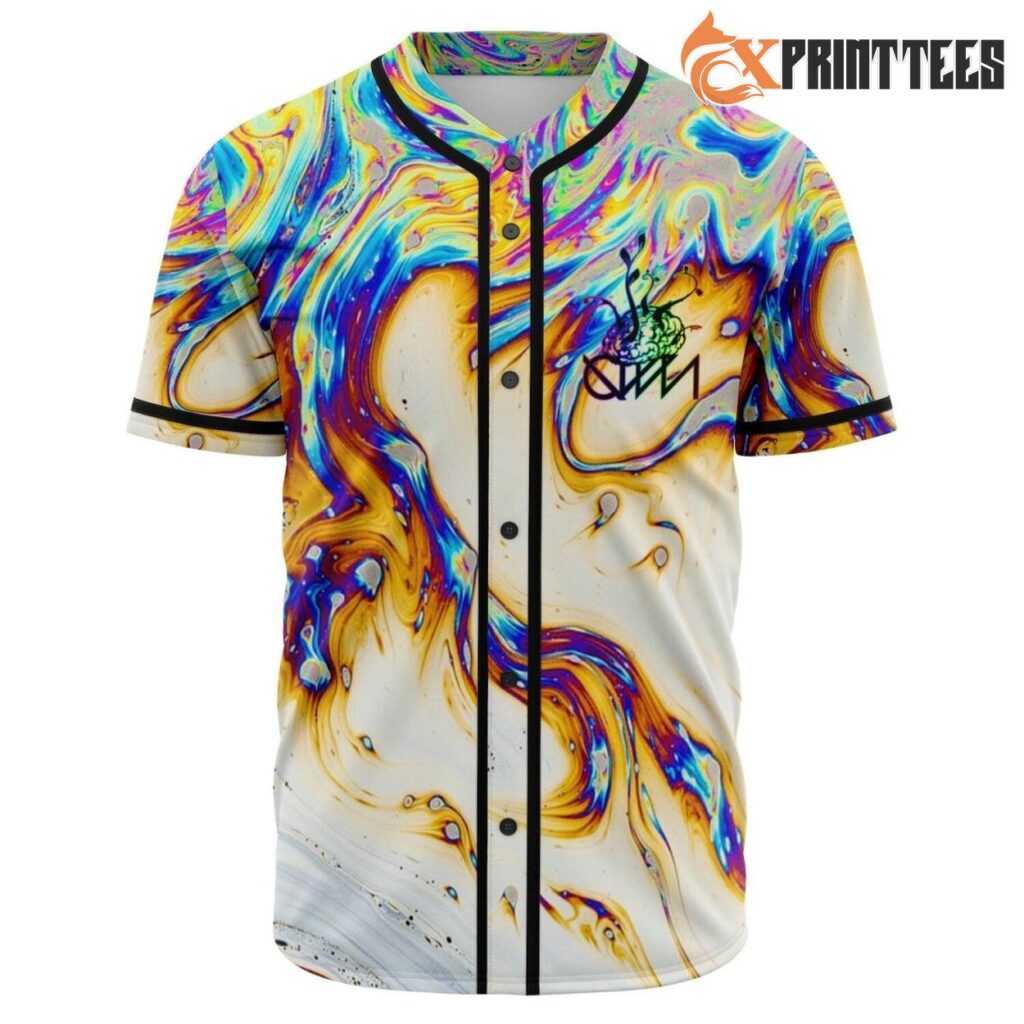 Ganja White Night Trippy Baseball Jersey For EDM Festivals | Fox Print Tees