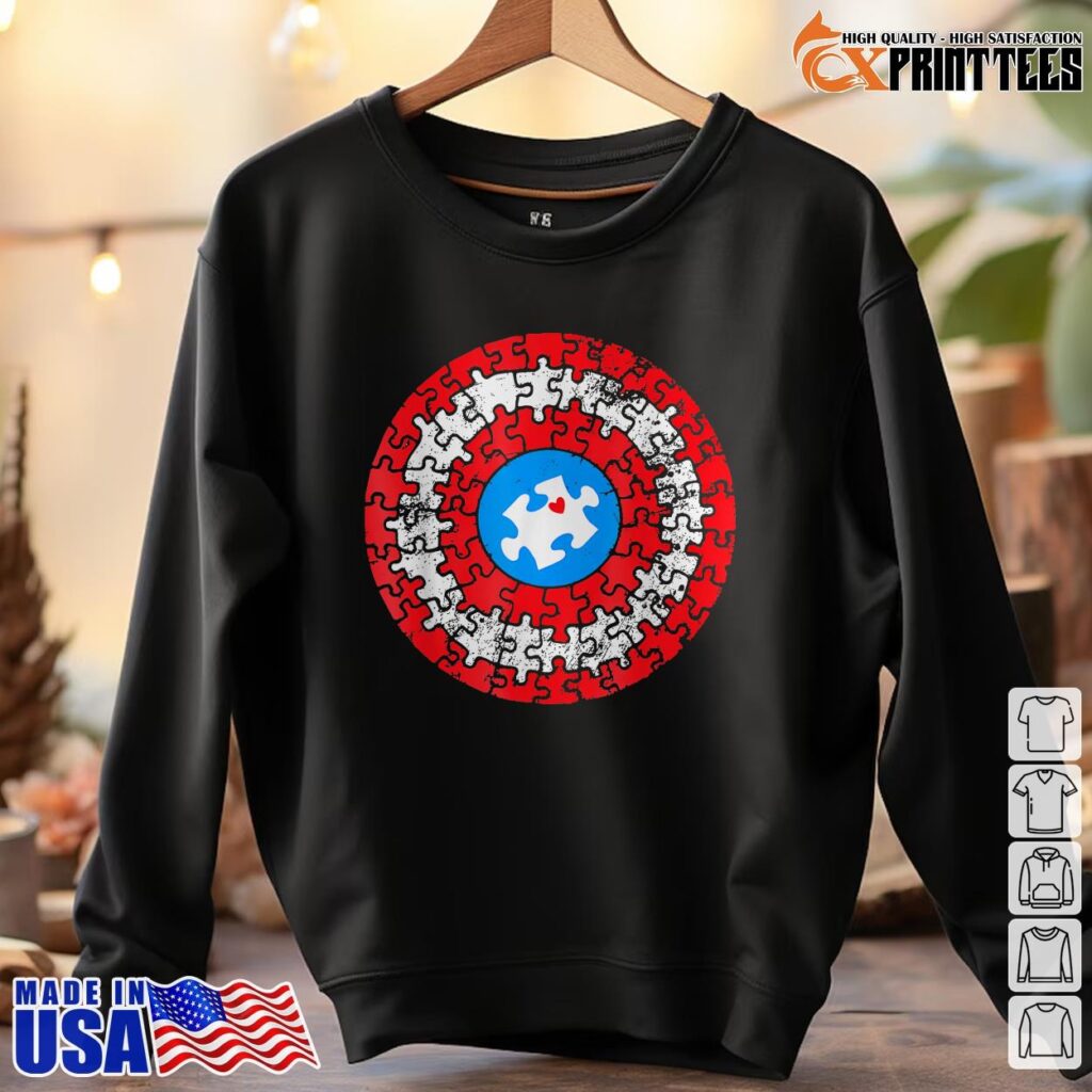 Captain Autism Awareness Month Autism Mom Dad T-Shirt | Fox Print Tees