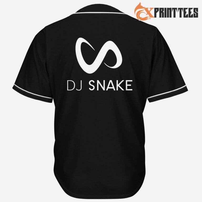 Dj Snake Logo Custom Baseball Black Jersey, Cool Outfits For EDM Festivals | Fox Print Tees