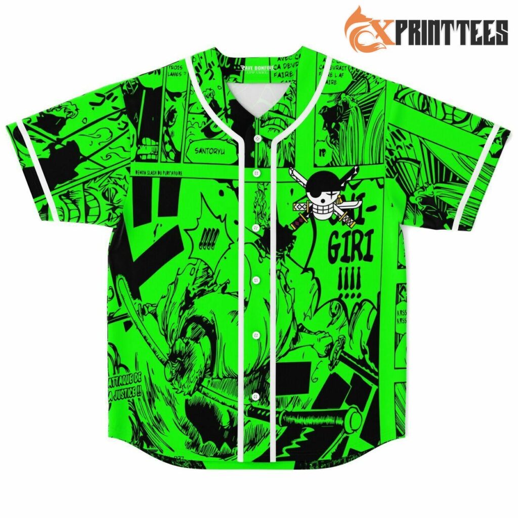 One Piece Page Zoro Green Baseball Jersey,Cool Outfits For EDM ...
