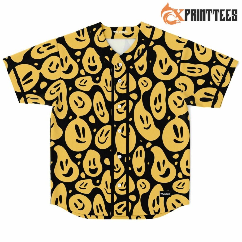 Melting Smiley Faces Pattern Customize Jersey, Best Outfit for Fan ...