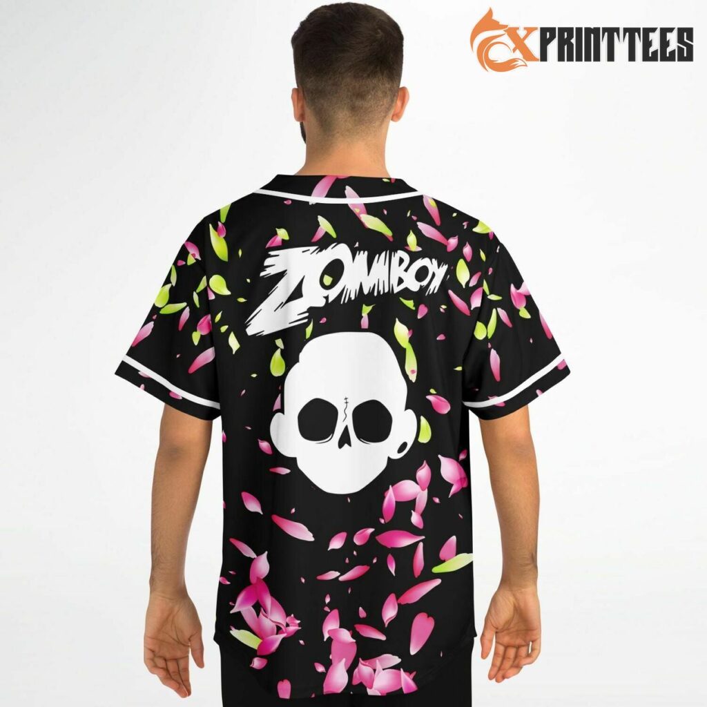 Cherry Blossom Art x Zomboy Logo Black Jersey, Cool Outfits For EDM Festivals | Fox Print Tees