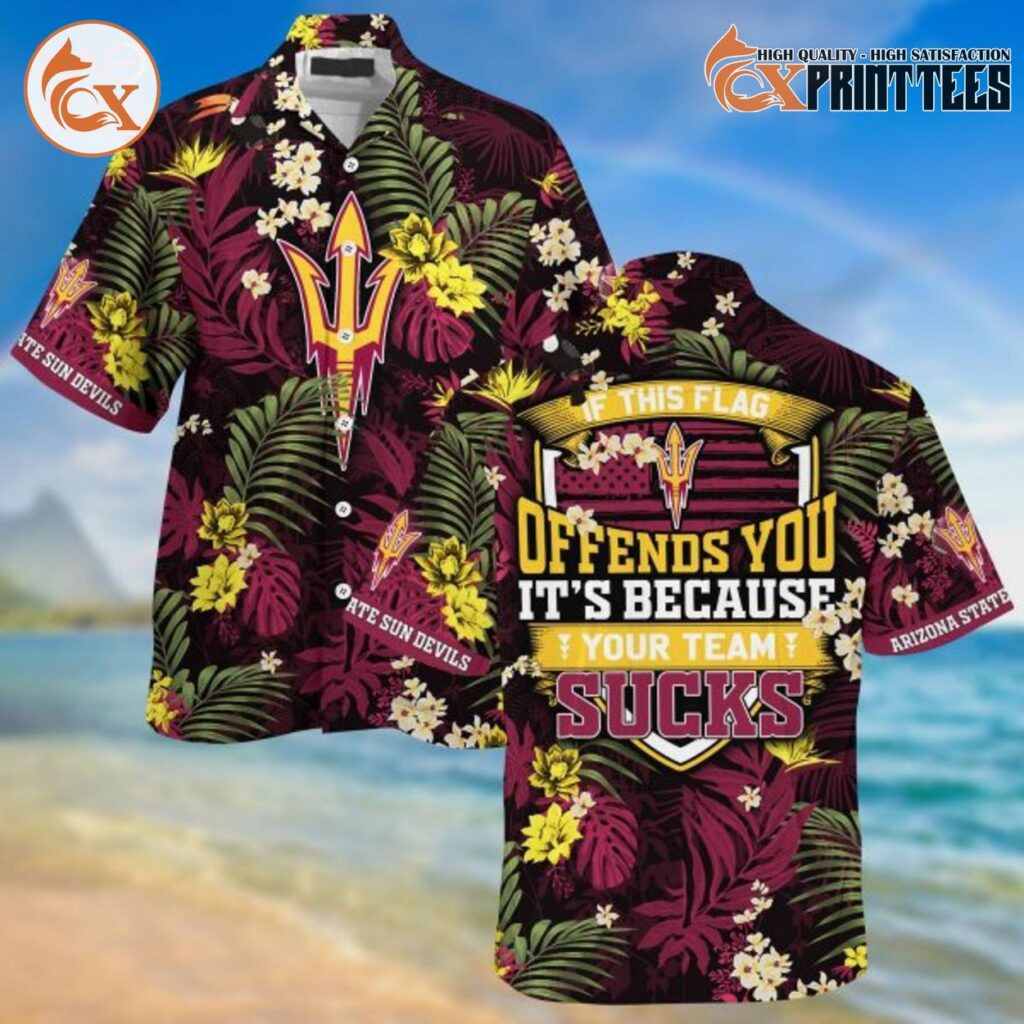 ASU Football Logo Summer Hawaii Shirt, Best NFL Gifts | Fox Print Tees