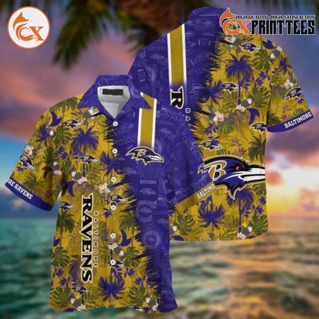 Baltimore Ravens Football Logo Custom Retro Palm Tree Summer Aloha ...
