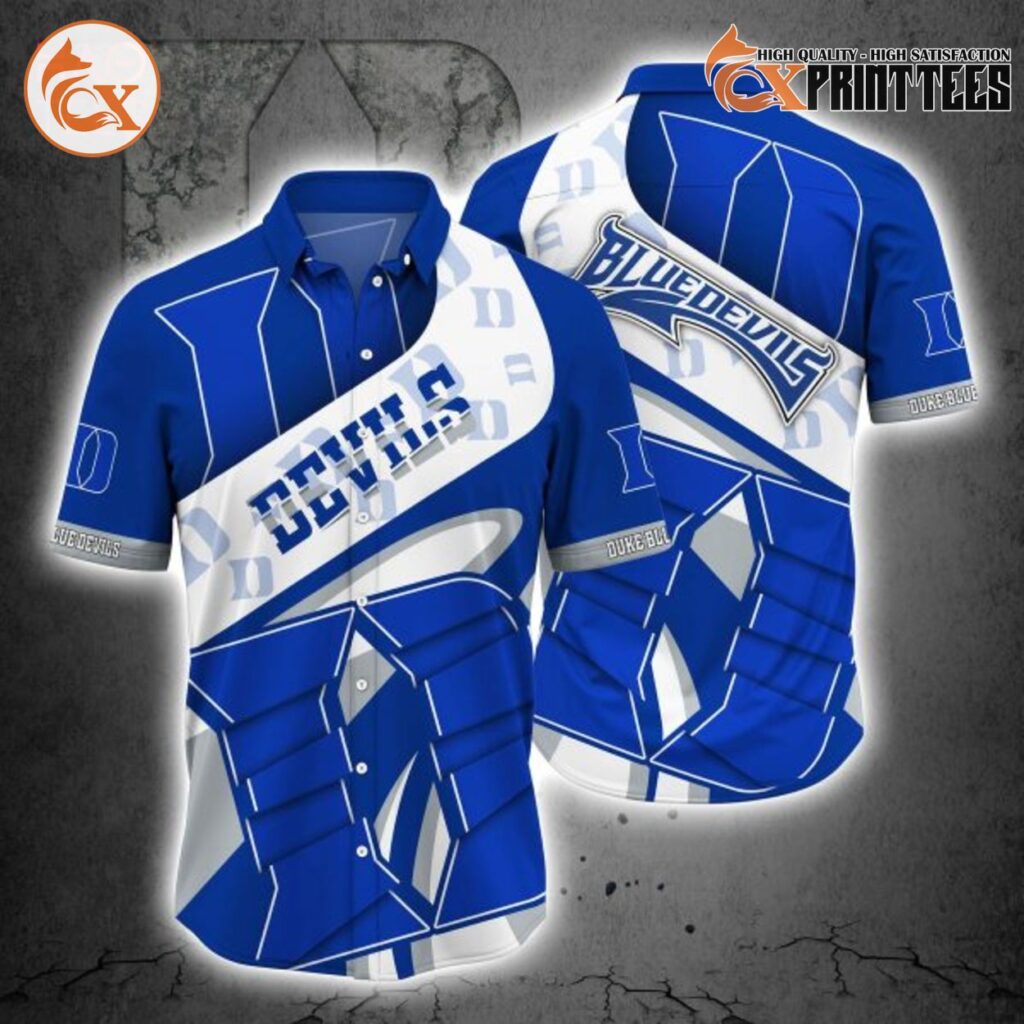 Duke Athletics Logo Customized Blue Hawaii Aloha Shirts, Perfect Gift ...