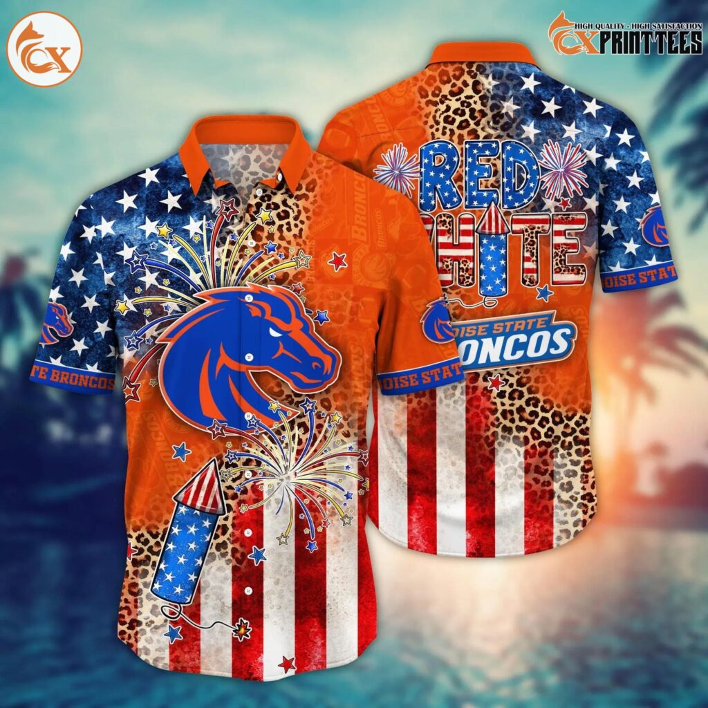 Boise State Football Logo Customize Summer Aloha Shirt Independence Day ...