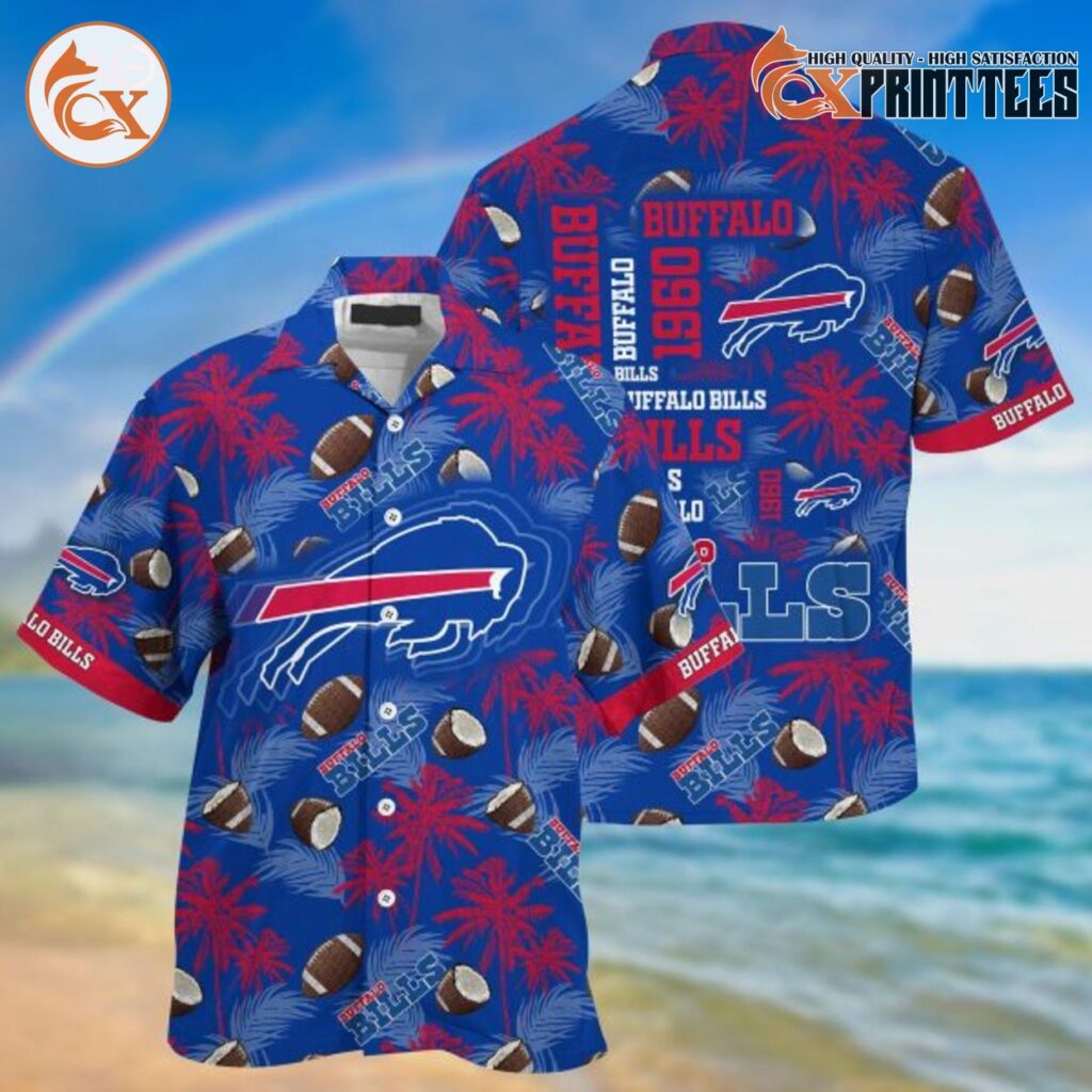 Buffalo Bills Football Logo Custom Coconut Leaves Hawaii Shirt, Best ...