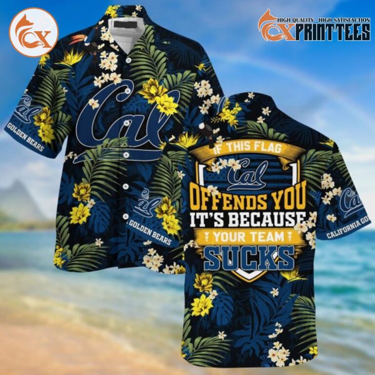 Cal Bear Logo Custom Vintage Hawaiian Shirt, Cool Outfits For Football ...