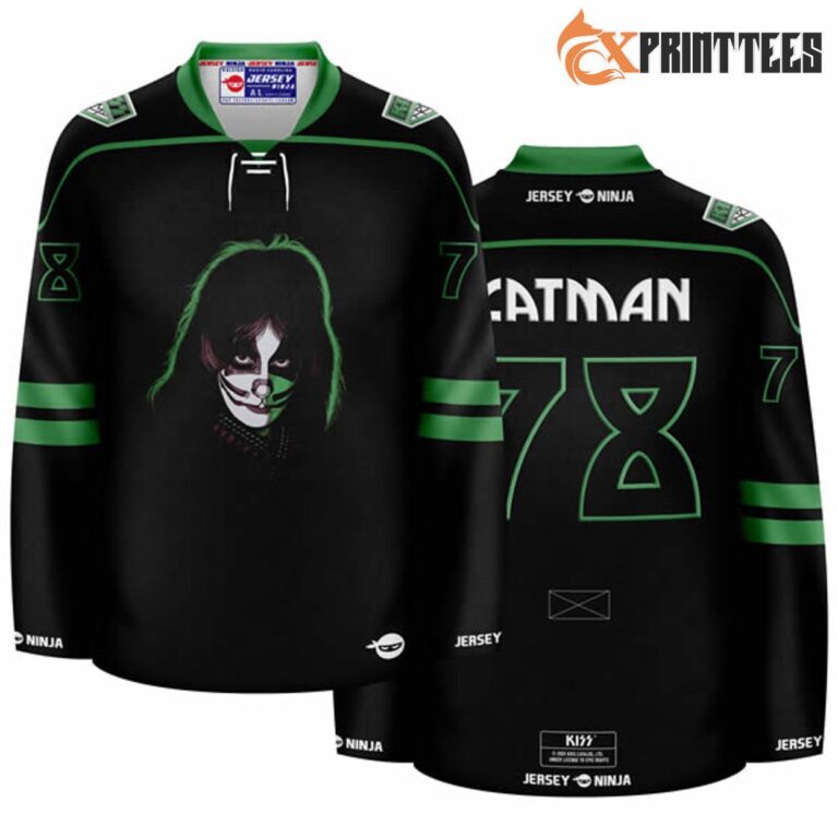 The Catman Kiss Black Green Hockey Jersey, Best Style For Fan | Fox ...