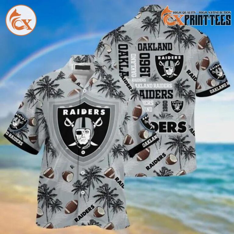 Shop Oakland Raiders NFL Coconut Trees Hawaii Shirt - Official Team Gear
