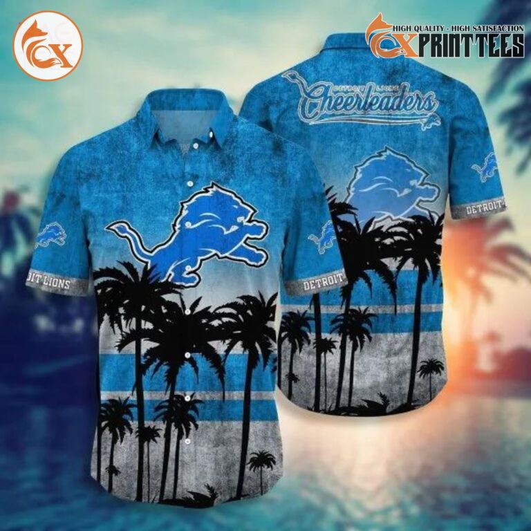 Logo Detroit Lions Custom Tropical Beach Aloha Shirt, Cool Gifts For ...