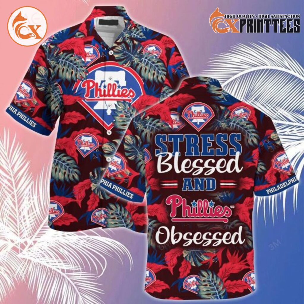 Phillies Baseball Logo Custom Summer Hawaiian Shirt Retro Palm Tree ...