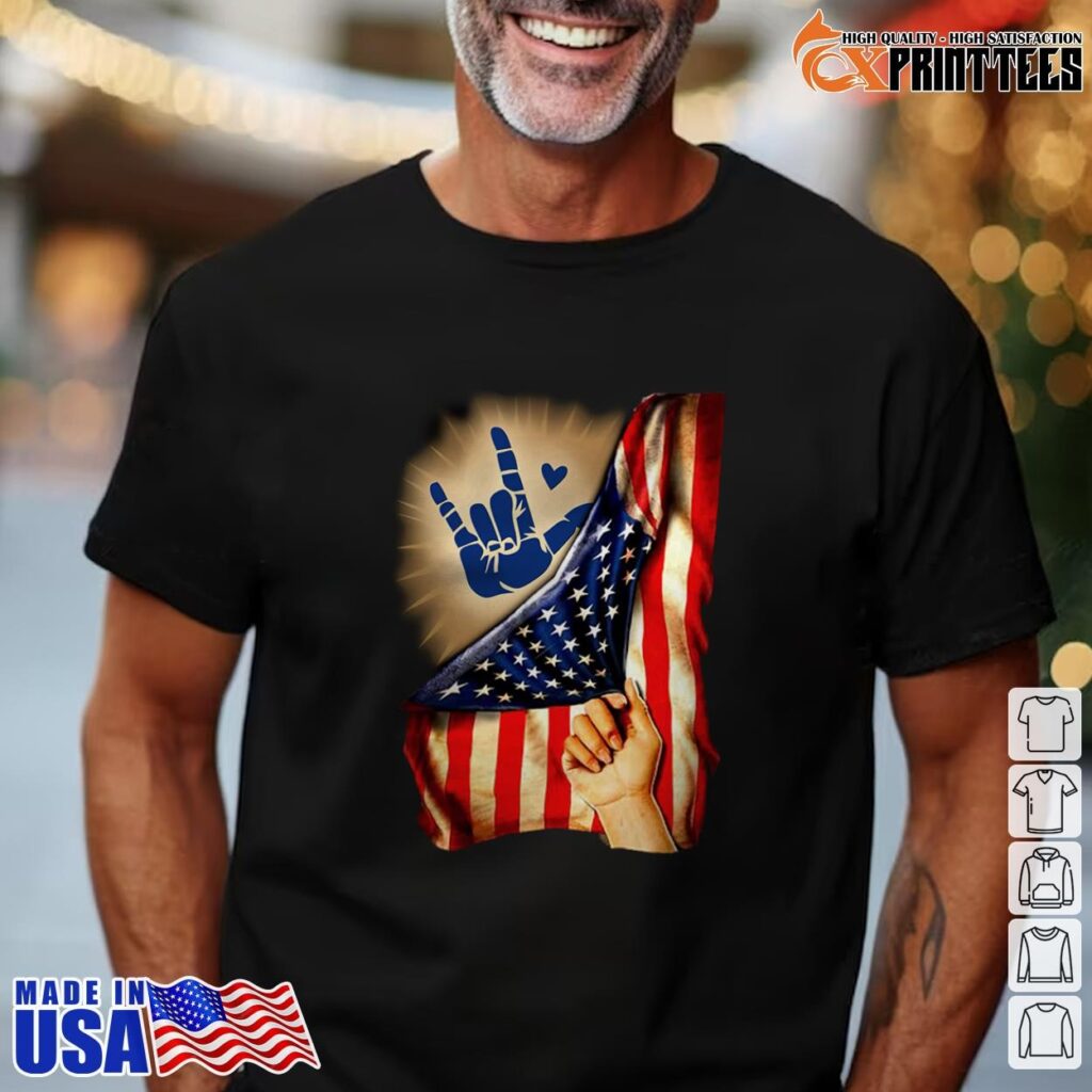 Patriotic Love: I'll Love You In Sign Language US Flag Shirt - Best Gift