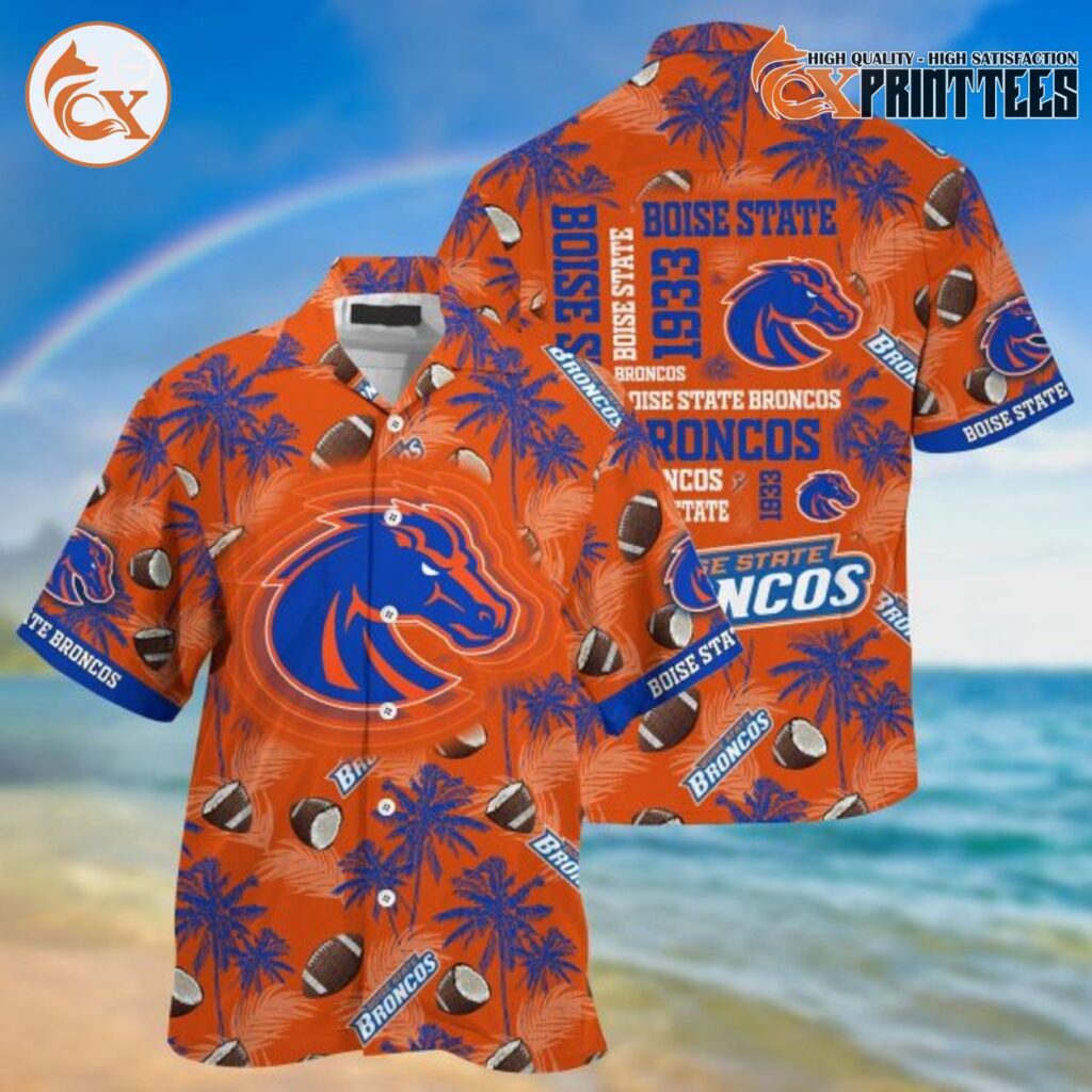 Logo Boise State Broncos Custom Palm Trees Pattern Vintage Summer Shirt ...