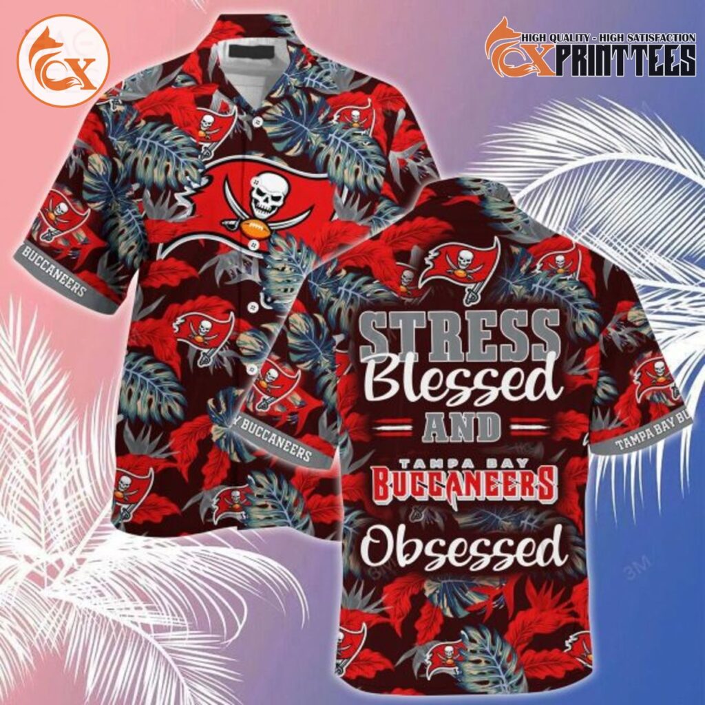 Logo Tampa Bay Buccaneers Tropical Leaves Hawaiian Shirt, Cool Gift ...