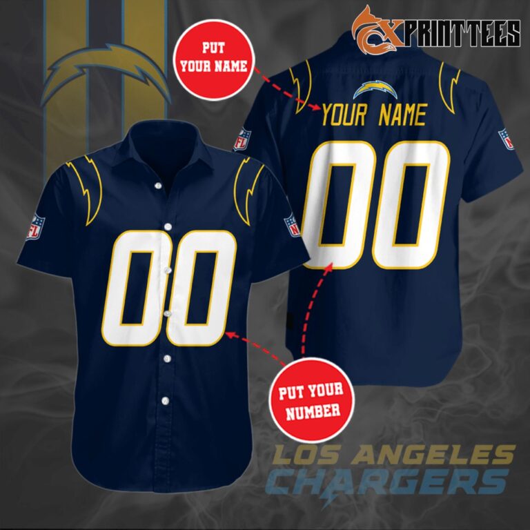 LA Chargers Official Logo Custom Blue Hawaiian Shirt, Best NFL Gifts ...