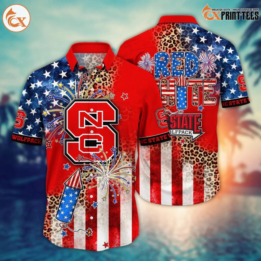 NC Wolfpack Logo Customize Summer Shirt America Flag Style, Cool Outfit ...