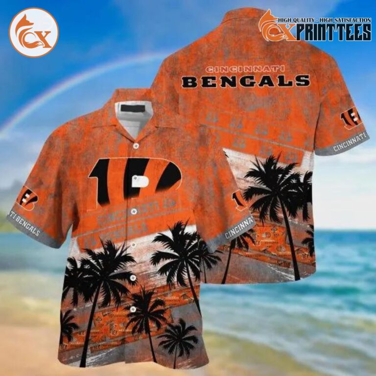 NFL Bengals Logo Retro Sunset Hawaii Summer Shirt, Cool Gift Ideas For ...