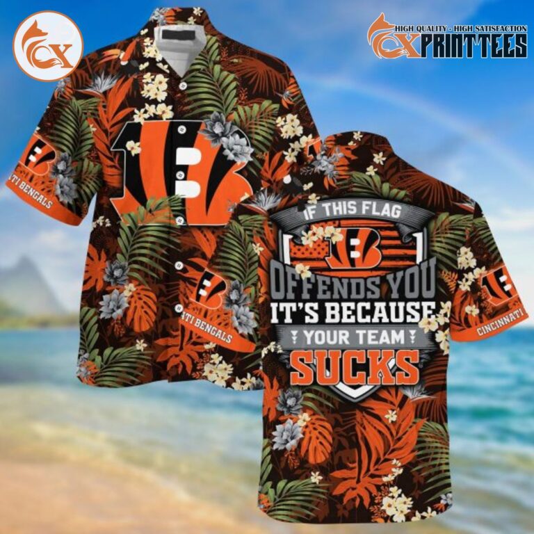 NFL Bengals Logo Retro Sunset Hawaii Summer Shirt, Cool Gift Ideas For ...