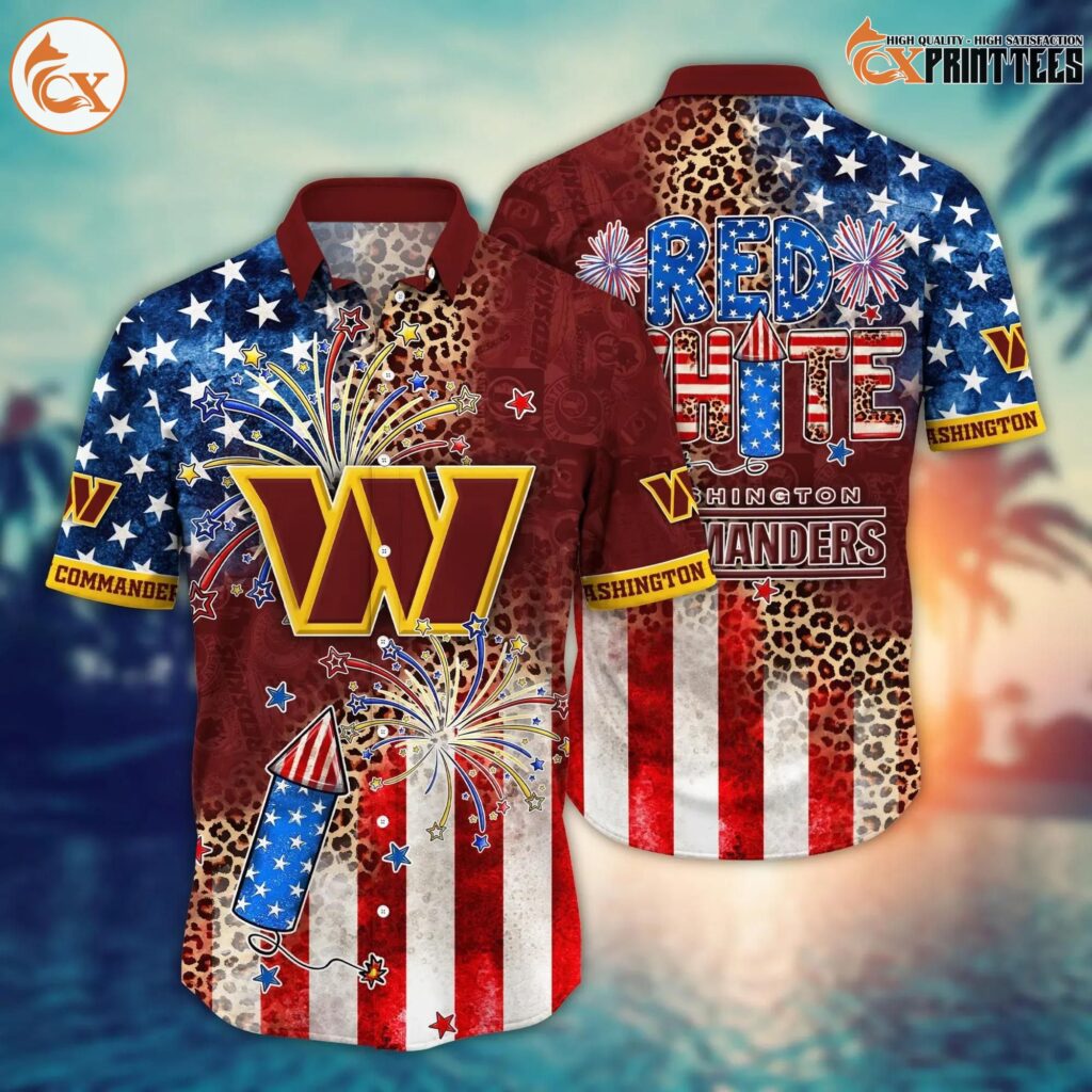 Washington Commander Logo Tropical Hibiscus Summer Shirt, Best Gifts ...