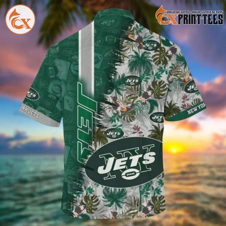 New York Jets Logos Custom Summer Retro Beach Hawaii Shirt, Cool Gifts ...