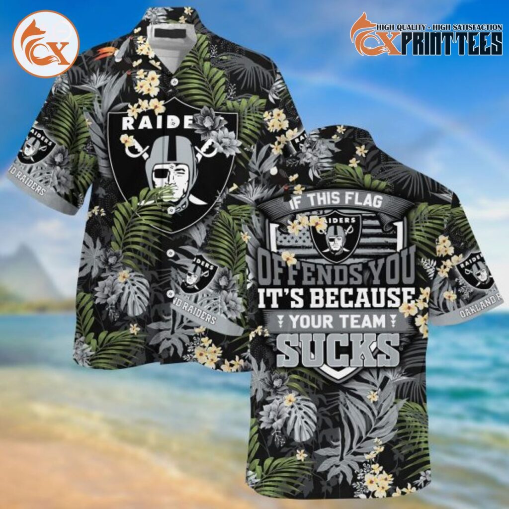 Shop Oakland Raiders NFL Coconut Trees Hawaii Shirt - Official Team Gear