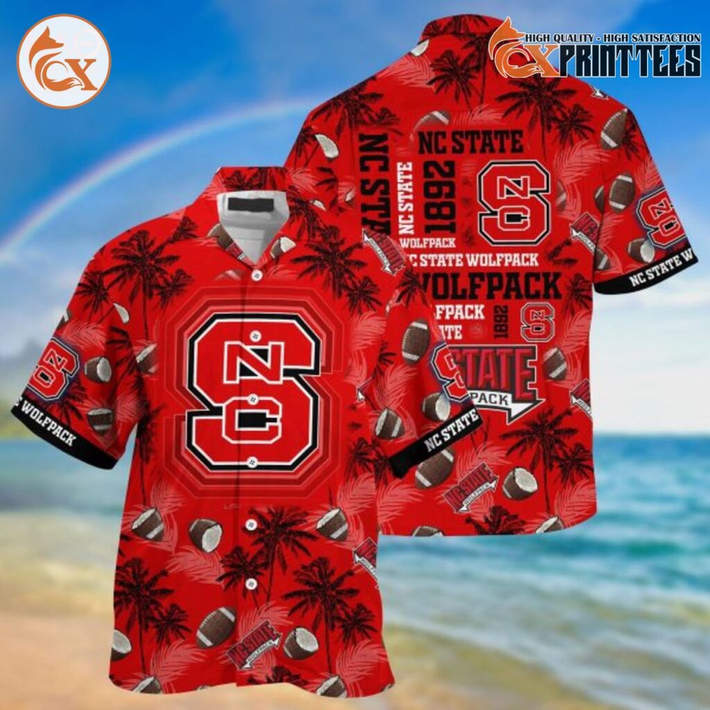 Wolfpack Football Palm Tree Pattern Shirt - Ultimate Summer Gift for ...