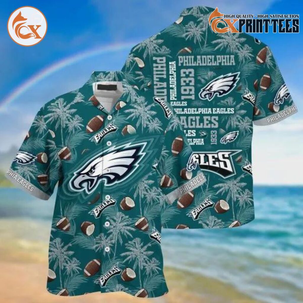 Philadelphia Eagles Emblem Vintage Sunset Beach Aloha Shirt, Cool Gifts ...