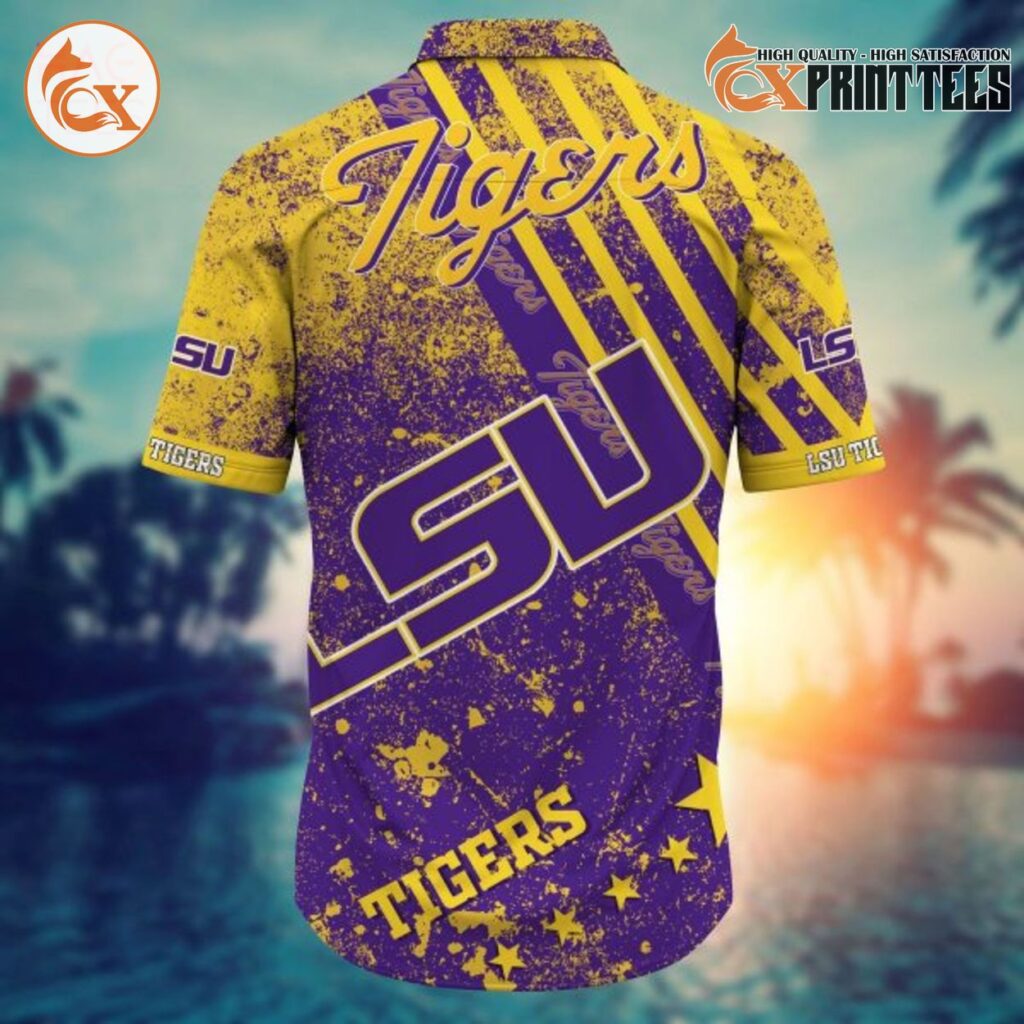 Lsu Football Symbols Purple Yellow Grunge Personalized Hawaiian Shirt ...