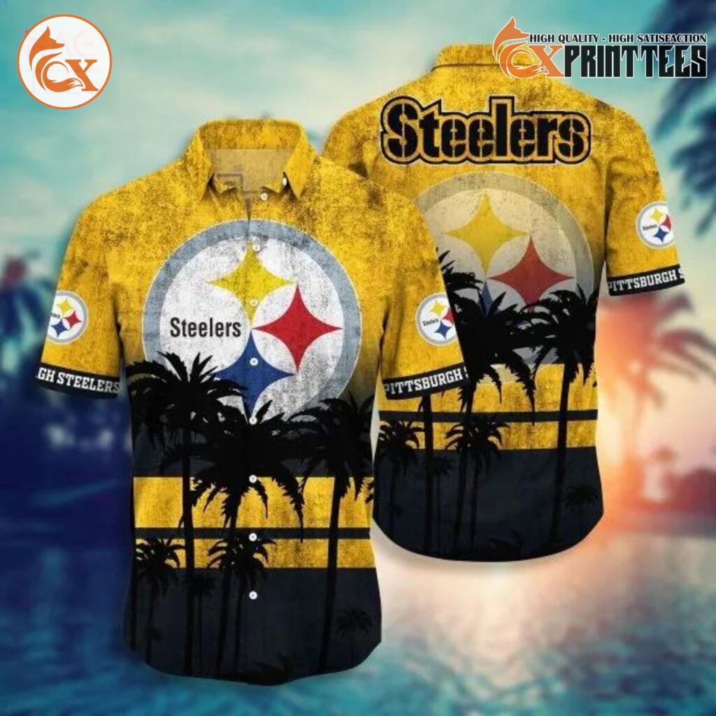 Pittsburgh Logo Steelers Retro Sunset Hawaii Aloha Shirts, Great Sports ...