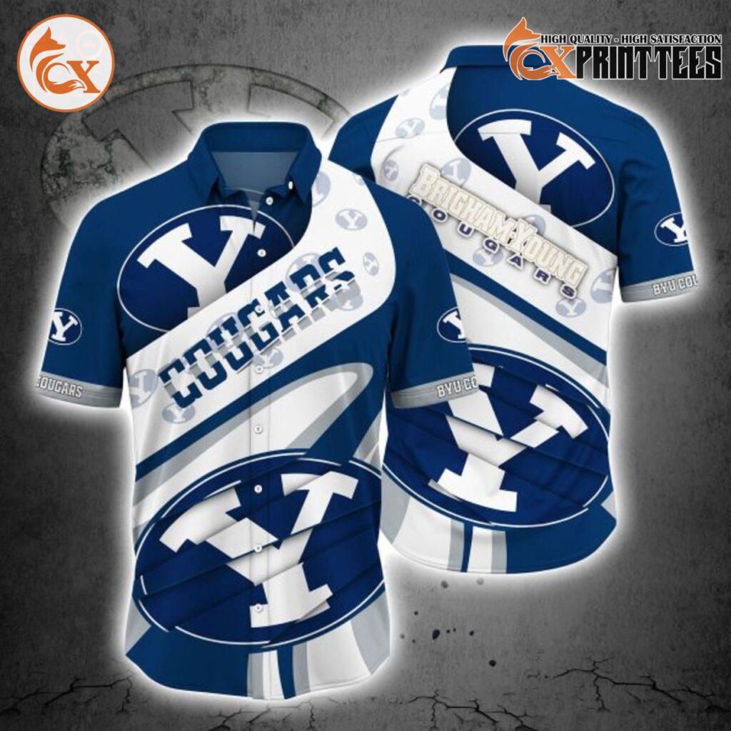 BYU Footbll Team Logo Sliced Customize Aloha Shirts, Cool Gift Ideas ...