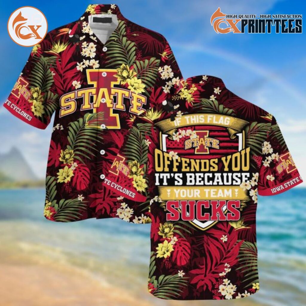 Cyclones Com Football Custom Tropical Hibicus Leaves Hawaiian Shirt ...