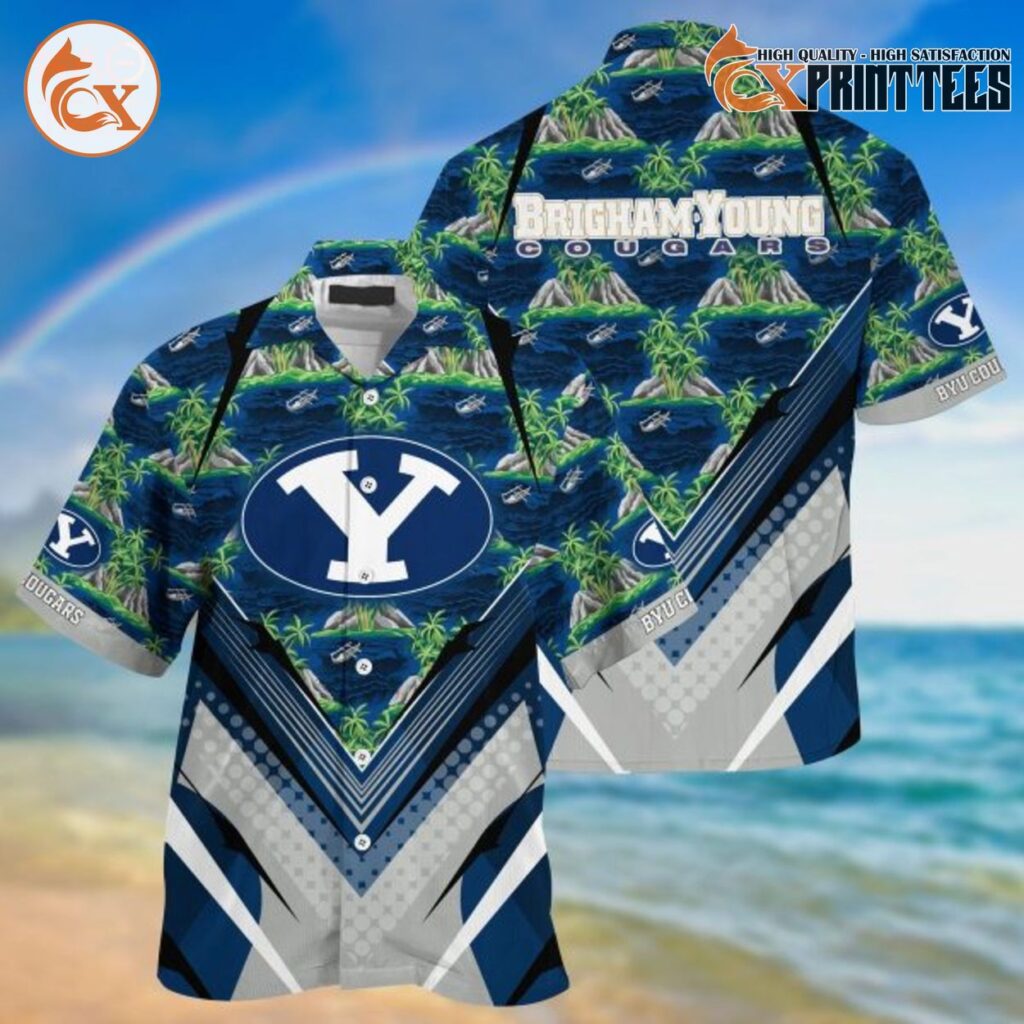 Byu Athletic Vintage Beach Palm Tree Aloha Hawaiian Shirt, Best Gift ...