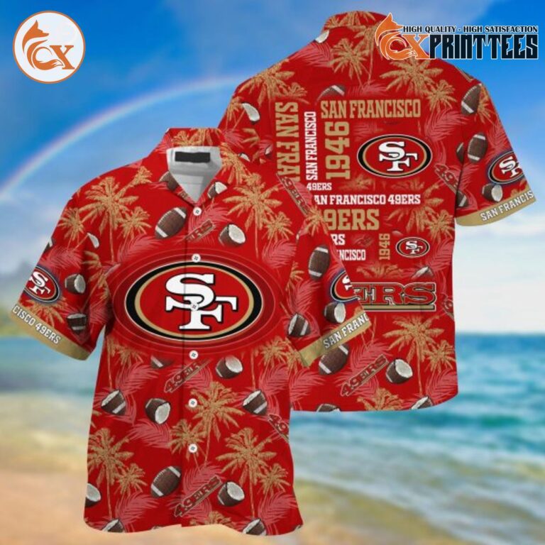 49ers SF Logo Custom Coconut Tree Red Summer Shirt, Cool Gift Ideas For ...
