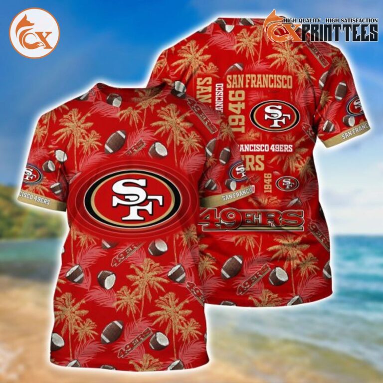 49ers SF Logo Custom Coconut Tree Red Summer Shirt, Cool Gift Ideas For ...